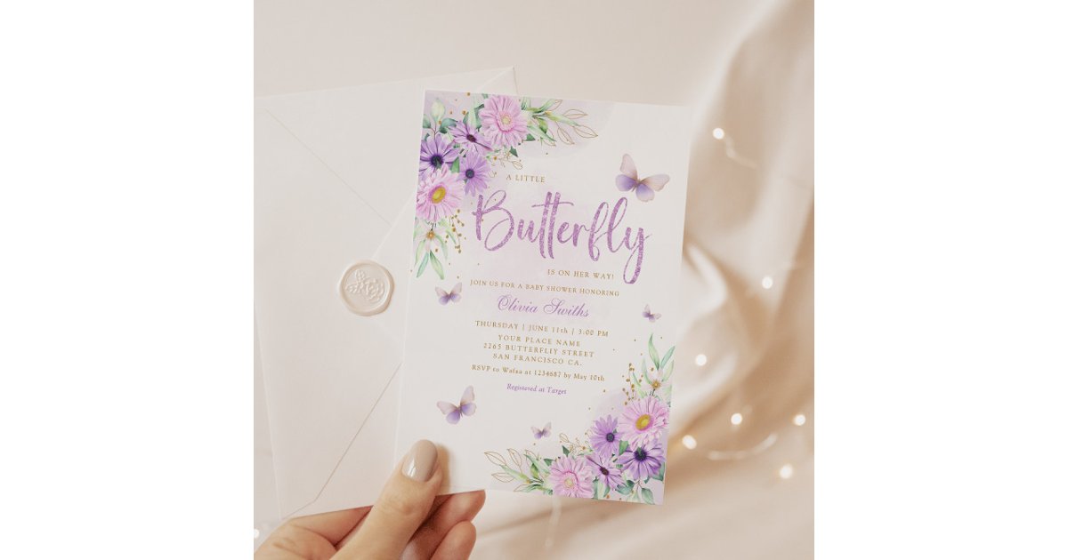Invitación Chica de mariposa floral cubana de color de agua s | Zazzle.es
