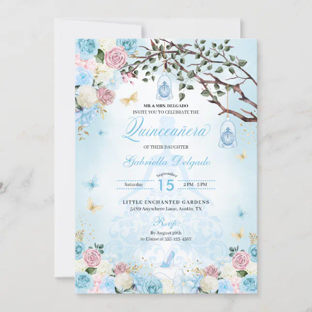 Invitación Cinderella Princess Jardín encantado Quinceanera | Zazzle.es