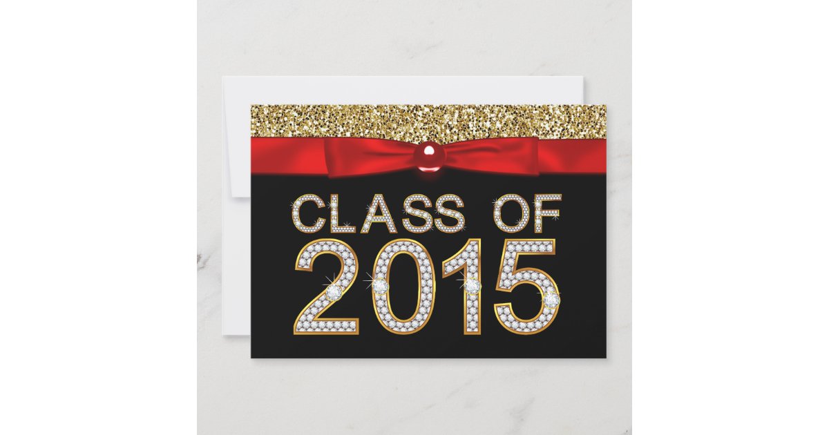 Invitación Clase de Purpurina Red Black Gold de graduación 20 | Zazzle.es