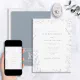 Invitación Código QR Elegante hoja mínima Boda azul turbio | Zazzle.es