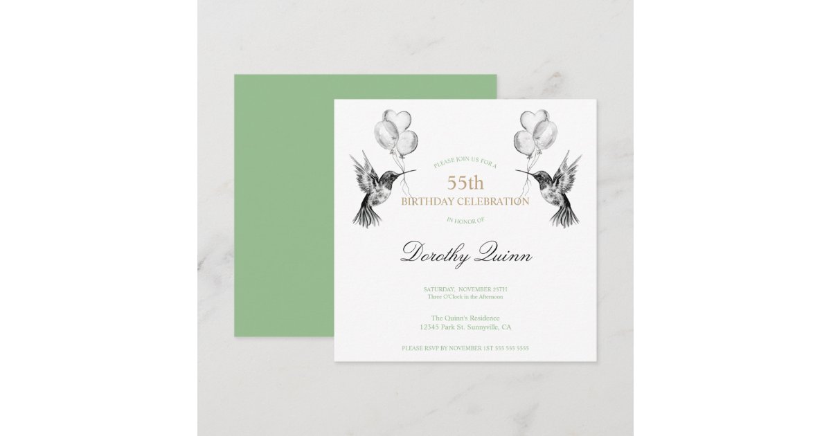 Invitación Colibrí acuarela y globos Cumpleaños | Zazzle.es