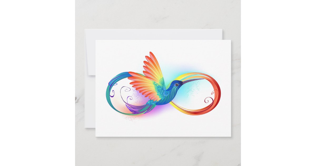 Invitación Colibrí arcoiris con símbolo Infinity | Zazzle.es
