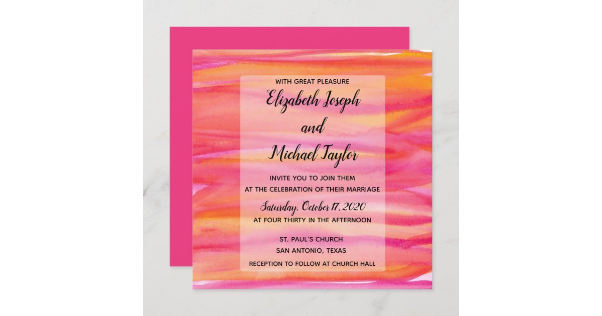 Invitación Colores de atardecer de banda de color de agua II | Zazzle.es