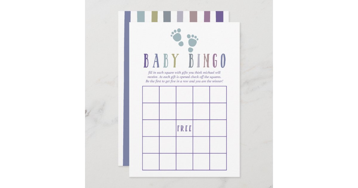 Invitación Colores de moda Boy Baby Shower Baby Bingo | Zazzle.es