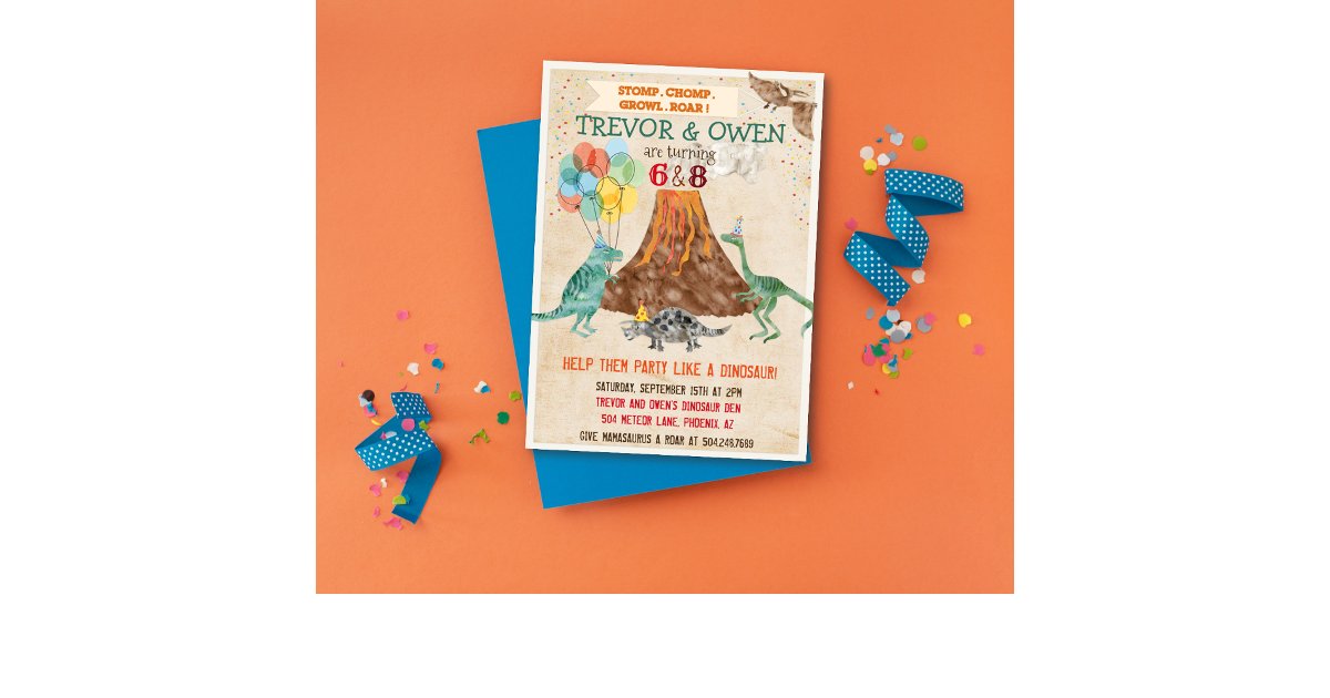 Invitación conjunta de cumpleaños del volcán de di | Zazzle.es