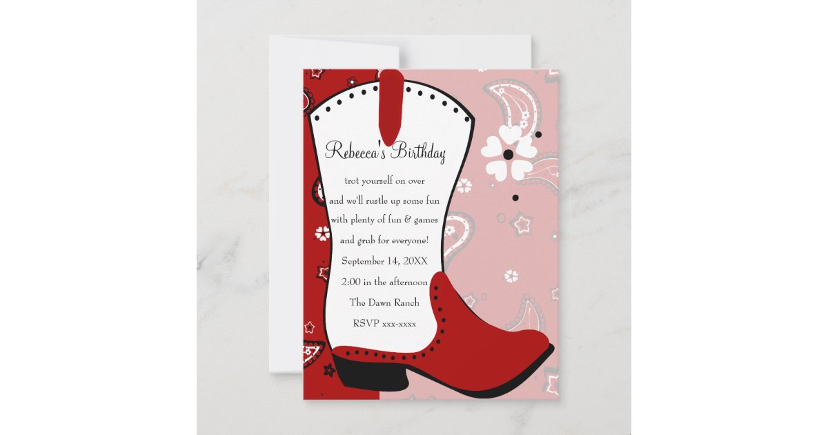 Invitación Cumpleaños de la Bota de Nova | Zazzle.es