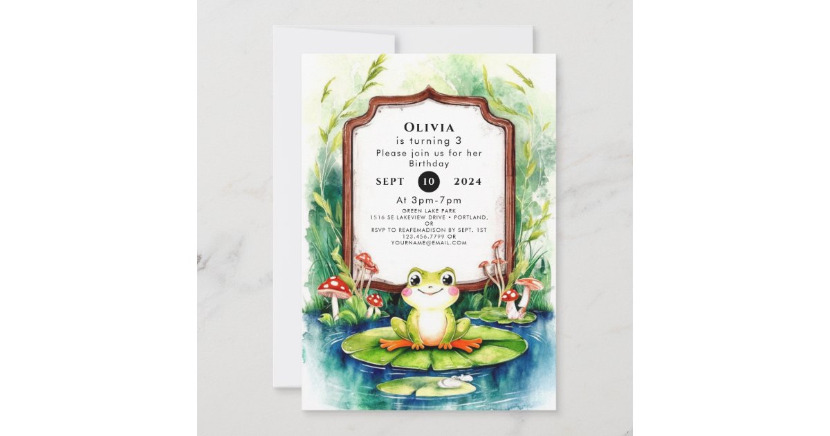 Invitación Cumpleaños de la Rana Colorida de los Niños | Zazzle.es