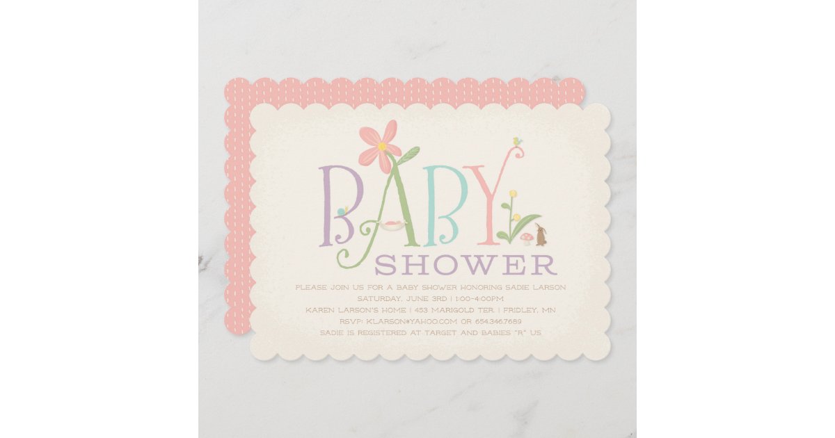 Invitación de Baby Shower Rock-a-bye - Rosa | Zazzle.es