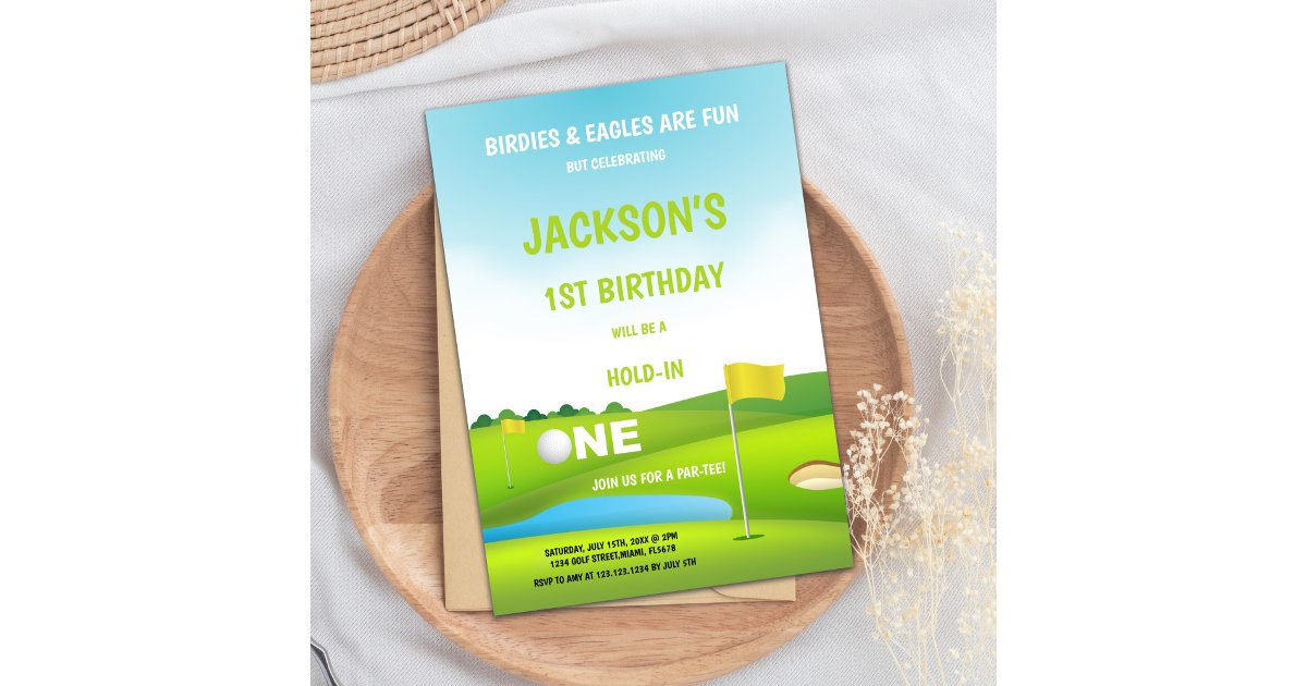 Invitación de cumpleaños de Hole in One Golf | Zazzle.es
