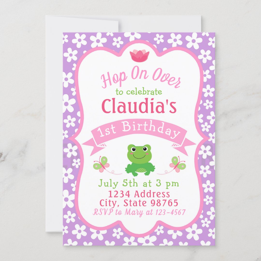 Invitación de cumpleaños de rana | Zazzle.es