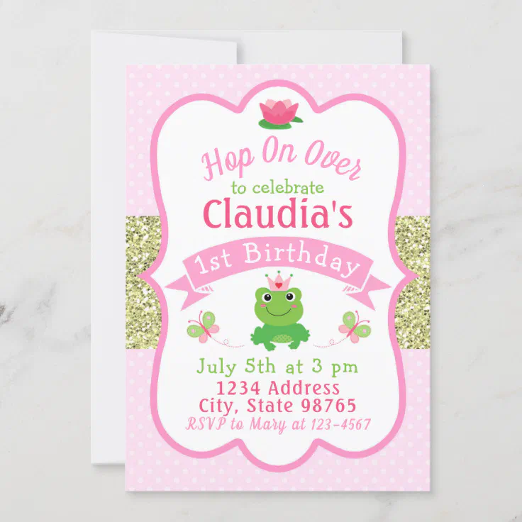 Invitación de cumpleaños de rana | Zazzle.es