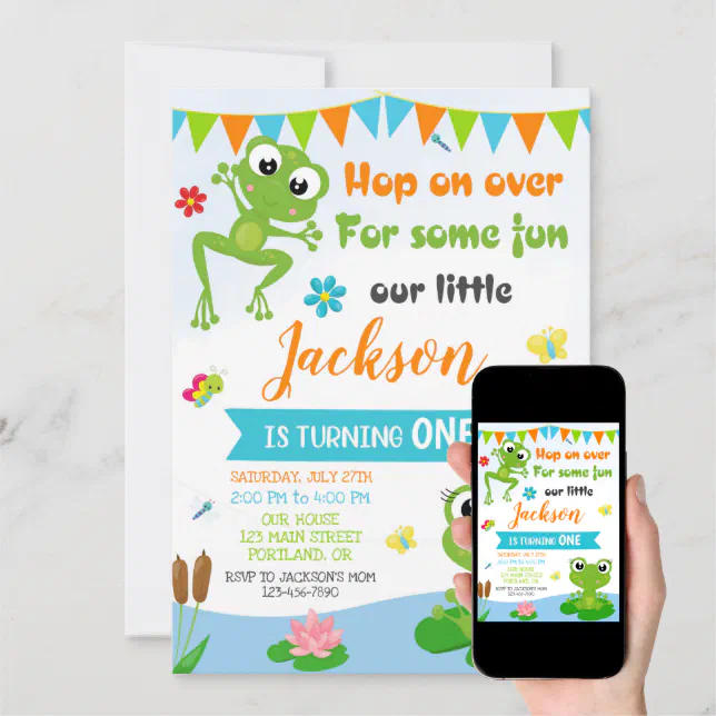 Invitación de cumpleaños de rana Invitación de rep | Zazzle.es