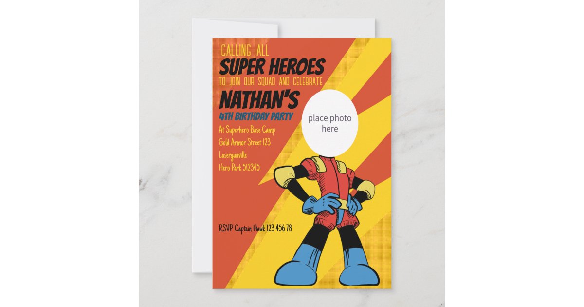 Invitación de cumpleaños de superhéroe relámpago | Zazzle.es