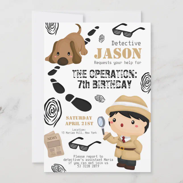 Invitación de cumpleaños del agente secreto espía | Zazzle.es