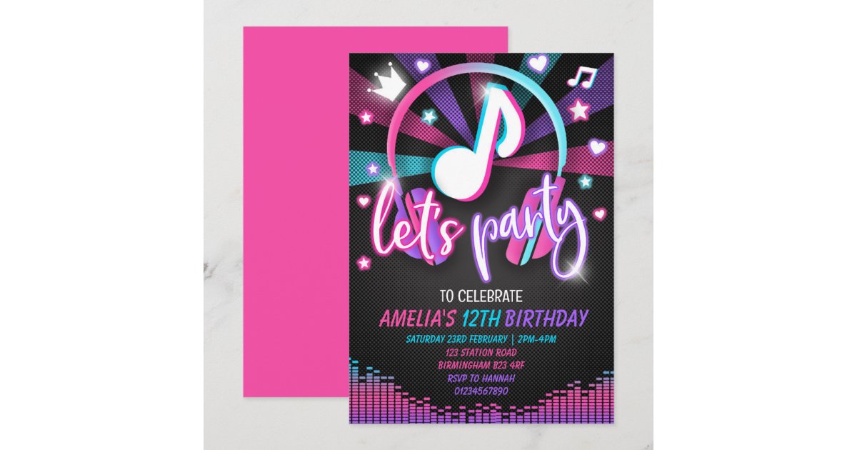 Invitación de cumpleaños musical | Zazzle.es
