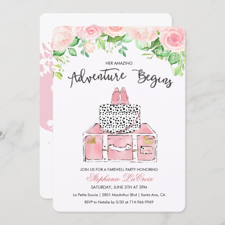Invitación de despedida de aventuras de viaje | Zazzle.es