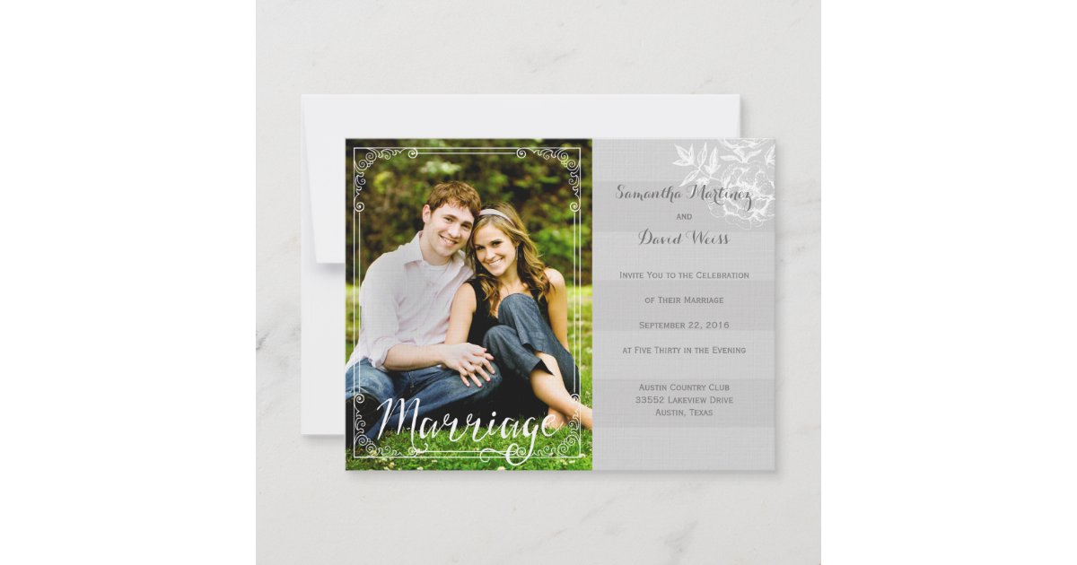 Invitación de invitación a matrimonio de banda pla | Zazzle.es