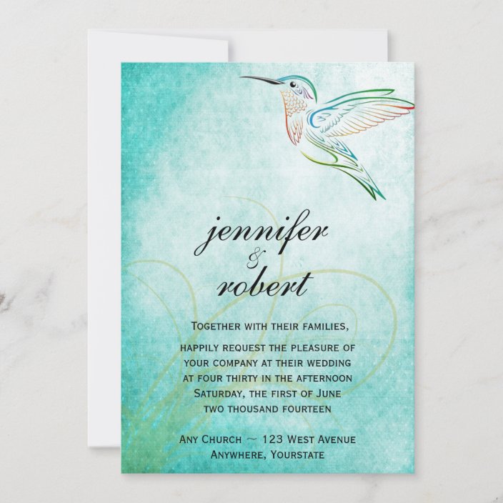 Invitación de la boda de la acuarela del colibrí | Zazzle.es