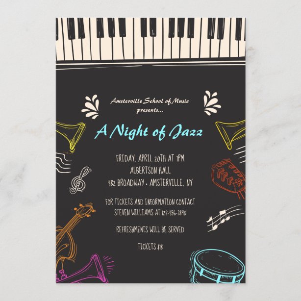 Invitaciones Concierto Musical | Zazzle.es