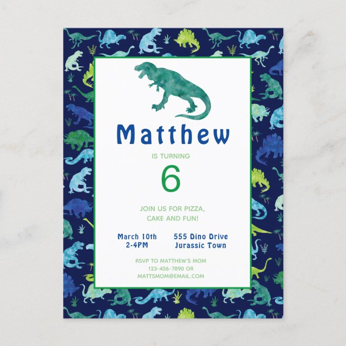 Invitación de T-Rex de la fiesta de cumpleaños del | Zazzle.es