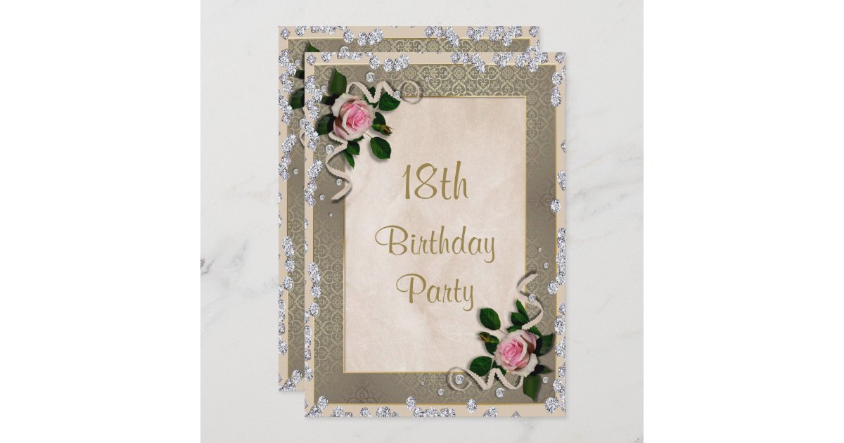 Invitación Décimo octavo cumpleaños enmarcado elegante de los | Zazzle.es