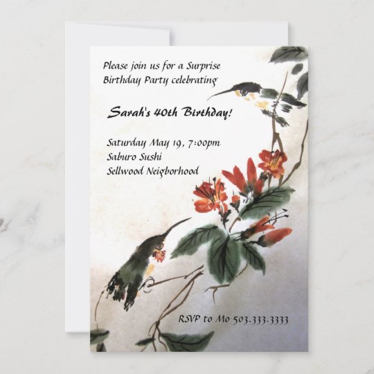 Invitación del cumpleaños del colibrí | Zazzle.es