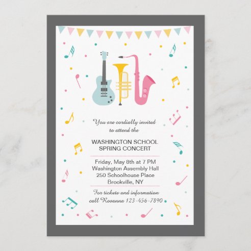 Invitaciones Concierto Musical | Zazzle.es