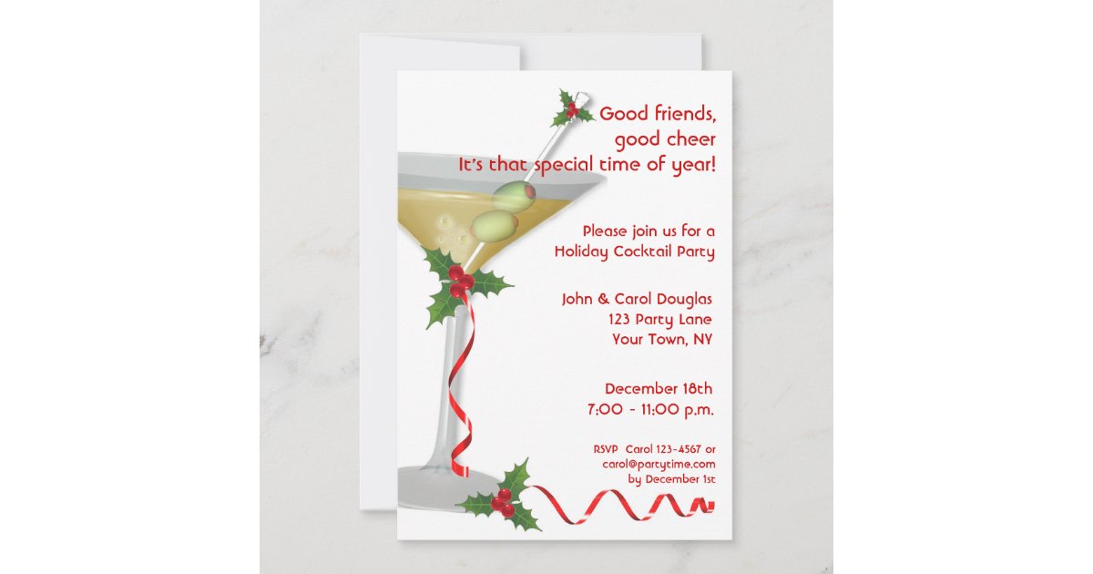 Invitación del fiesta de Martini del día de fiesta | Zazzle.es