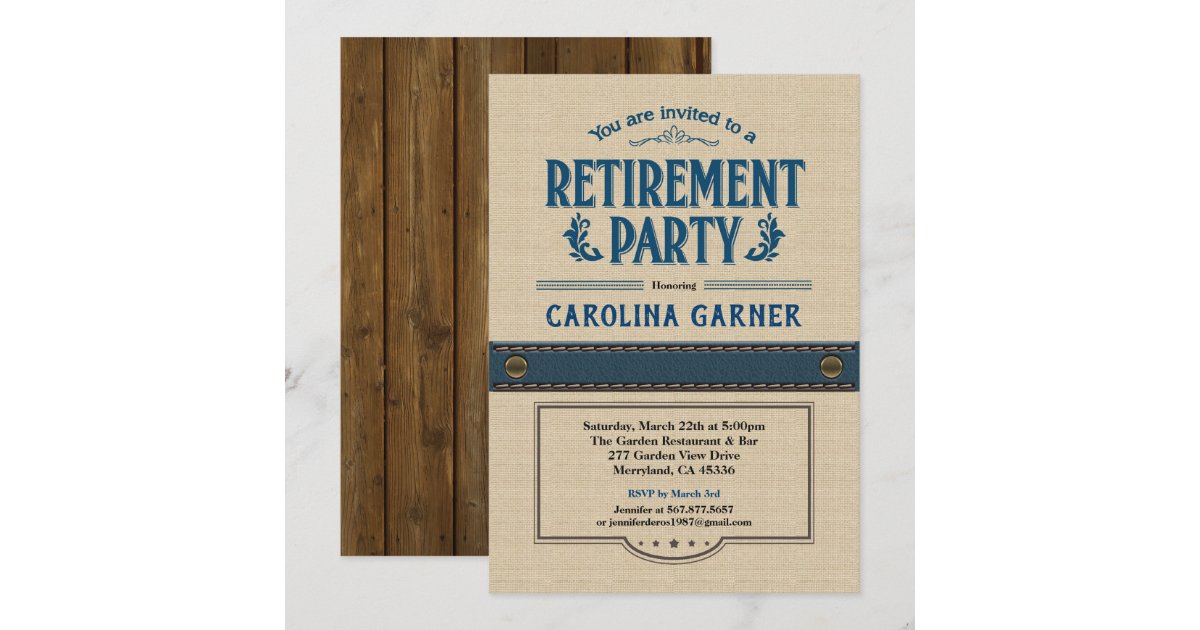 Invitación del fiesta de retiro. Lino con clase de | Zazzle.es