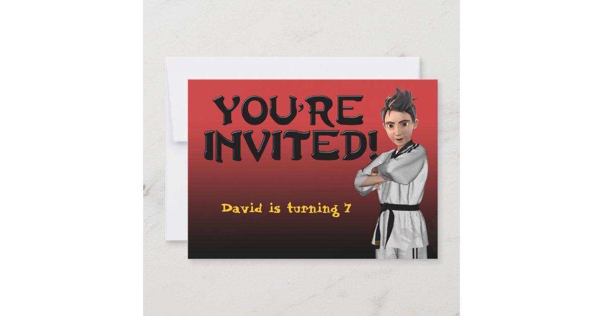 Invitación del muchacho de TKD | Zazzle.es