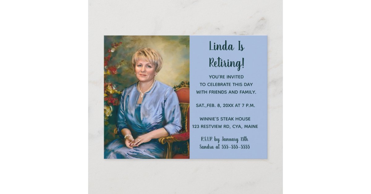 Invitación del partido de retiro de fotos editable | Zazzle.es