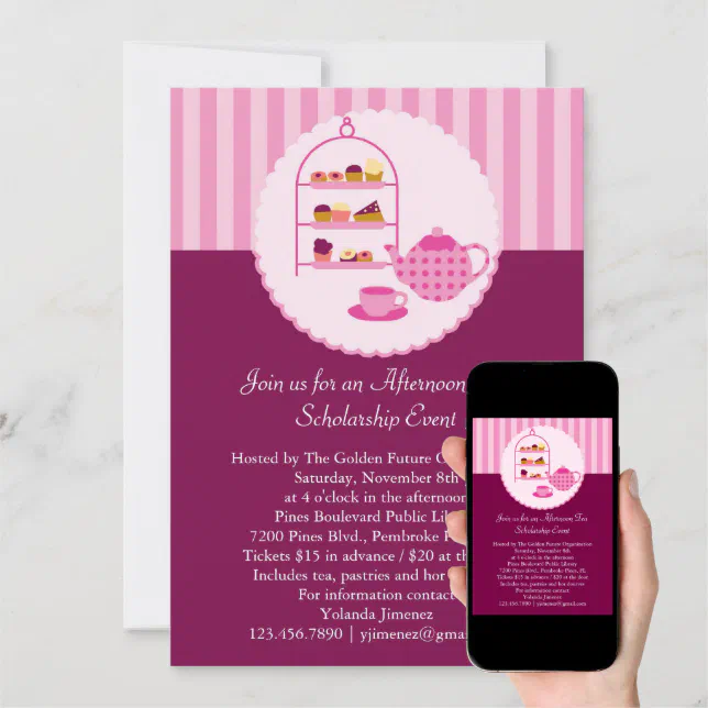 Invitación del té de tarde | Zazzle.es