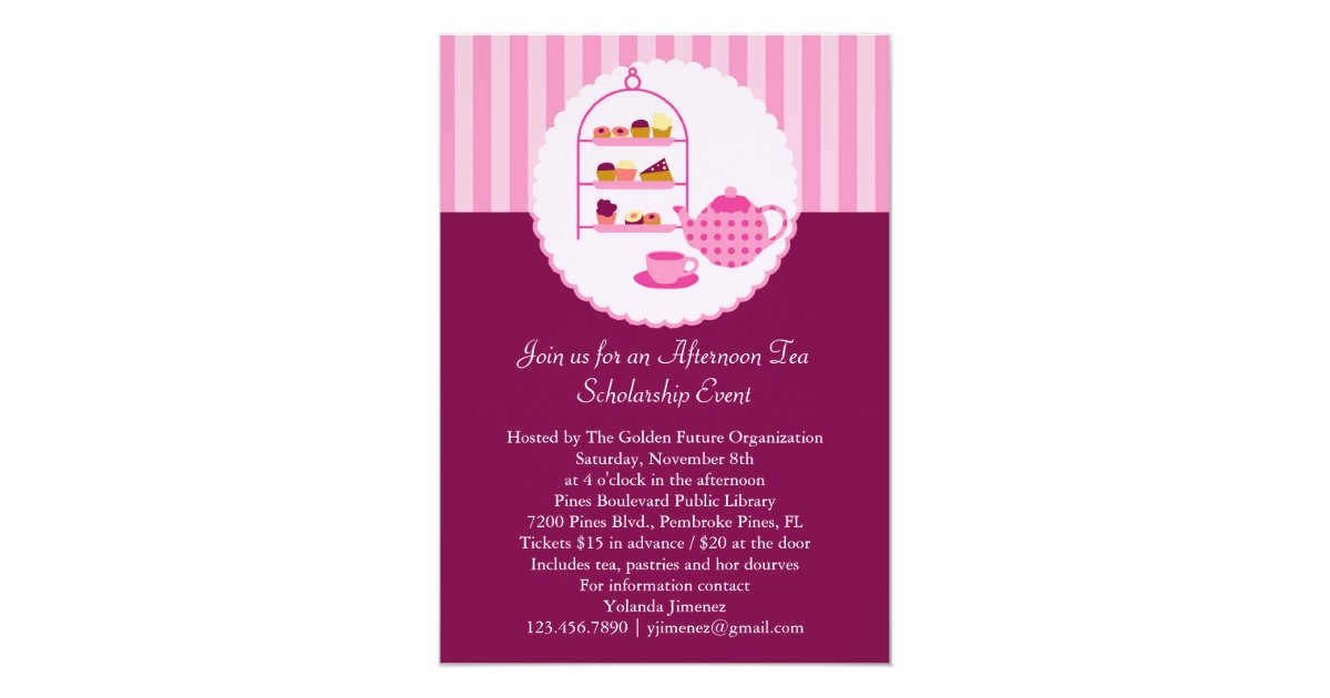 Invitación del té de tarde | Zazzle.es