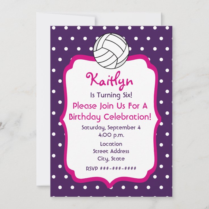 Invitación El cumpleaños del voleibol de los chicas invita a | Zazzle.es
