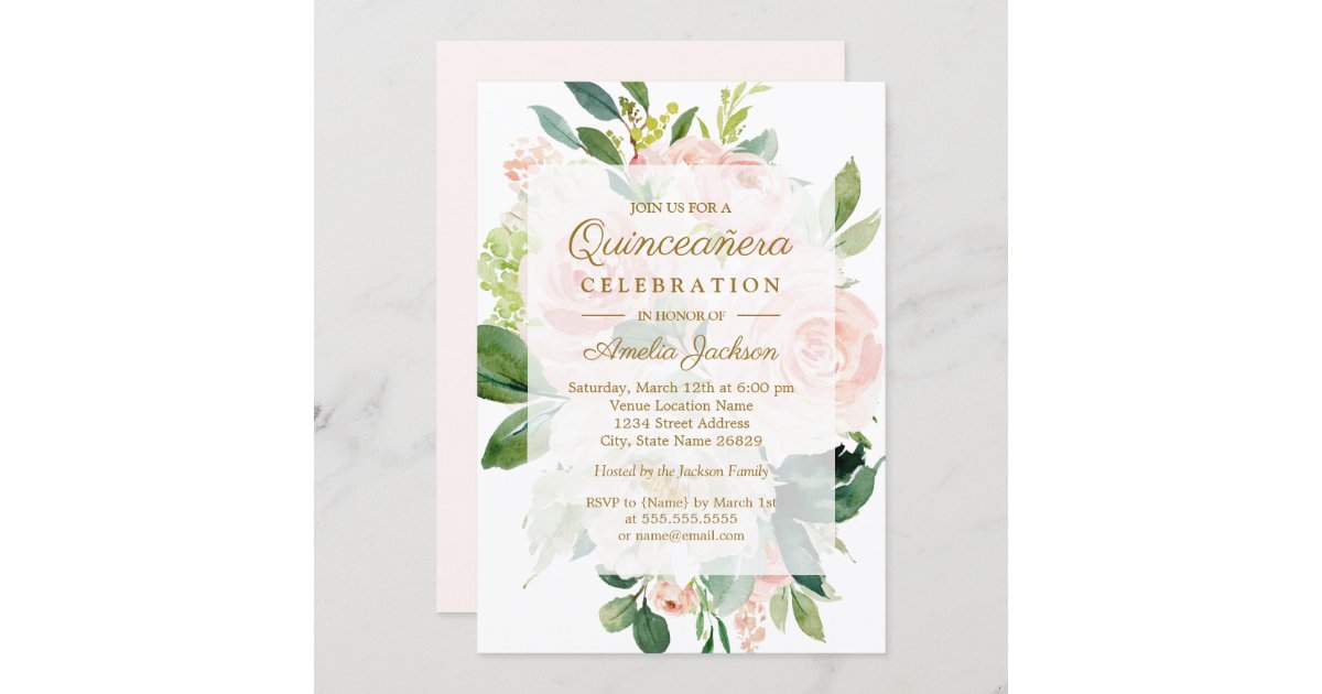 Invitación Elegante Blogger suave Quinceanera Cumpleaños | Zazzle.es