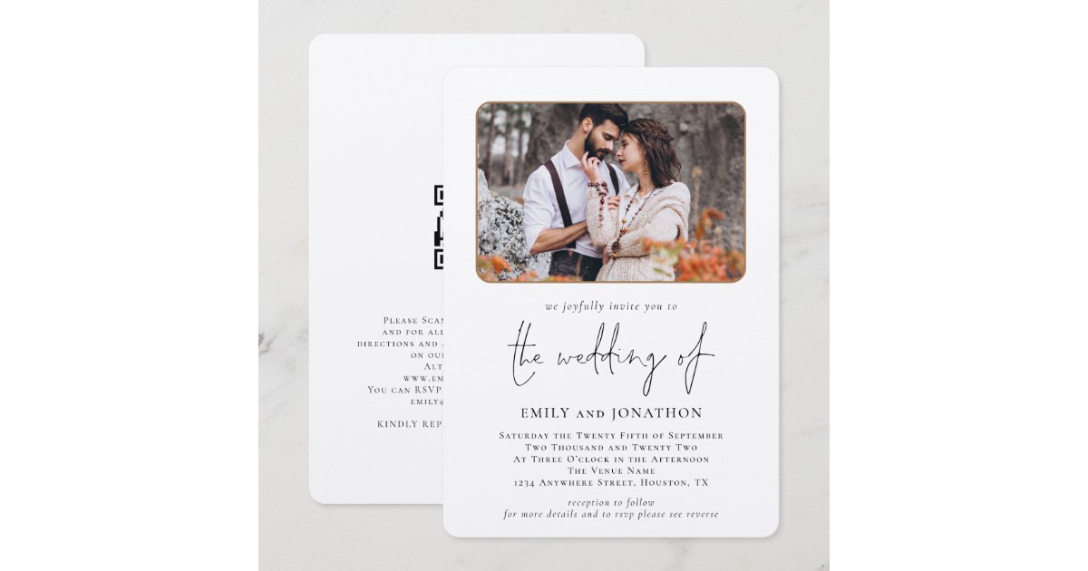 Invitación Elegante Boda de código QR de foto | Zazzle.es