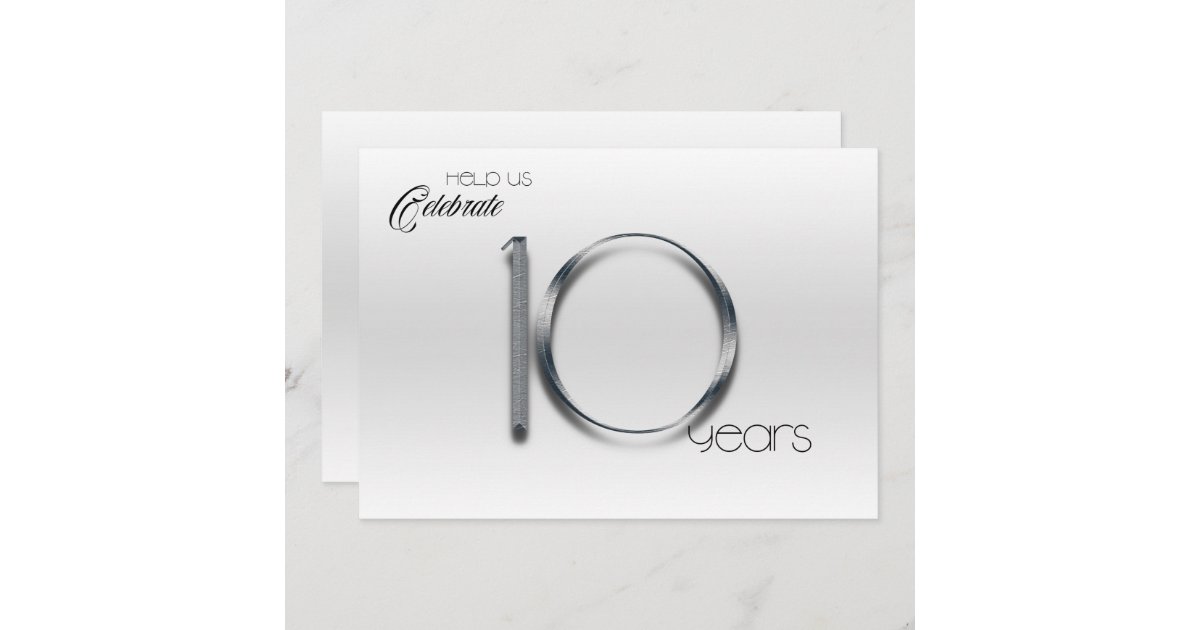 Invitación Elegante décimo aniversario Boda de Tin | Zazzle.es