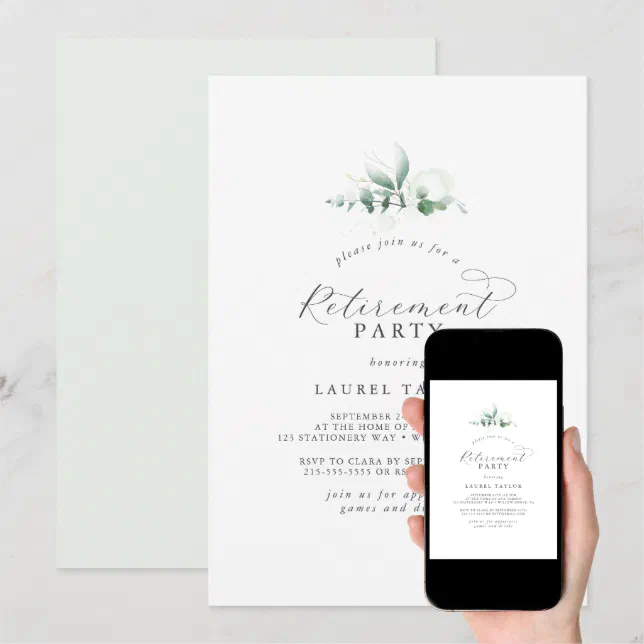 Invitación Elegante fiesta de retiro de la vegetación | Zazzle.es