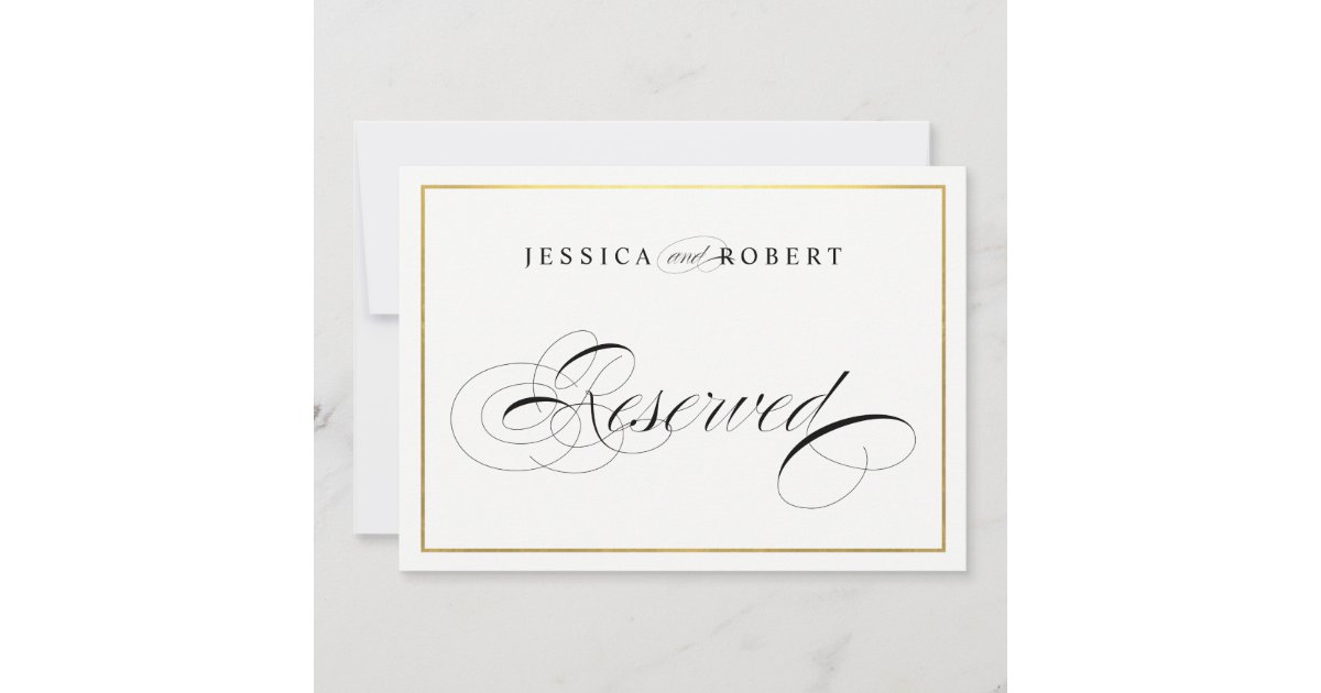 Invitación Elegante Rótulo reservado de bodas | Zazzle.es
