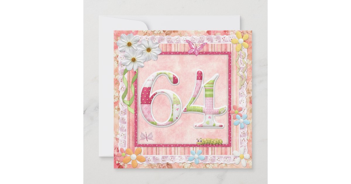 Invitación Estilo de scrapbooking de cumpleaños número 64 | Zazzle.es