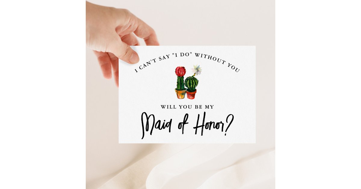 Invitación Fiesta Cactus Maid of Honor Card | Zazzle.es