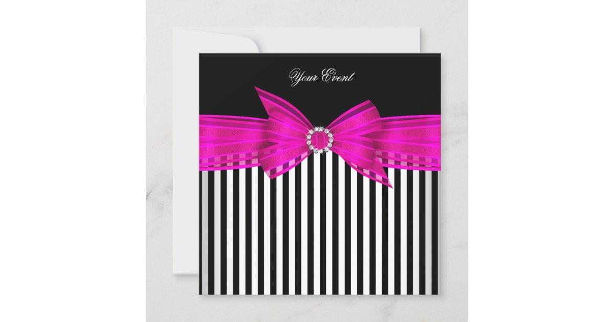 Invitación Fiesta de banda blanca rosada y caliente de todas | Zazzle.es