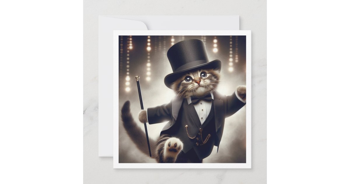 Invitación Fiesta de corbata negra, cumpleaños de gato, invit | Zazzle.es
