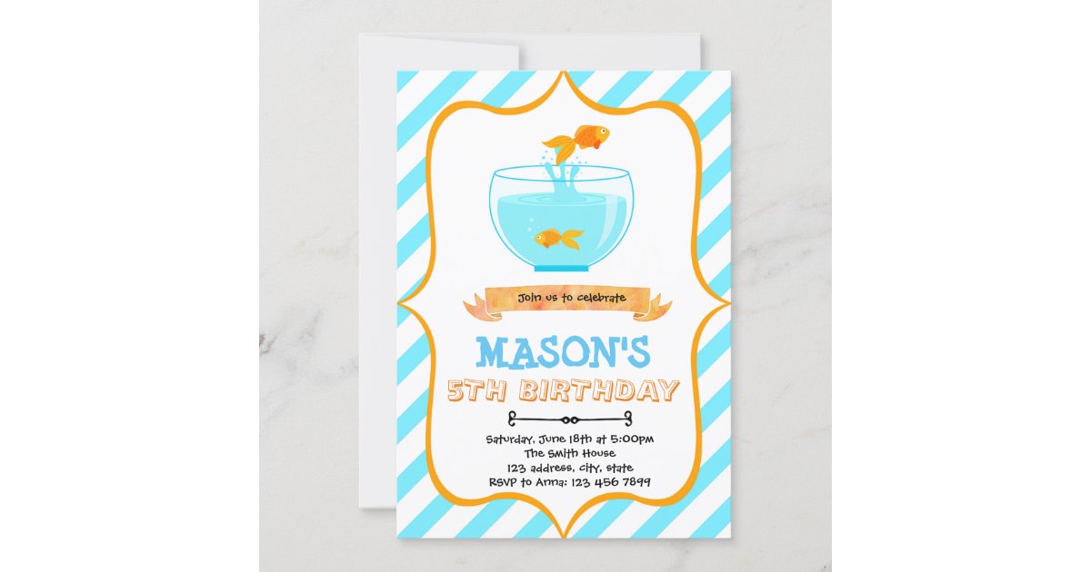 Invitación Fiesta de cumpleaños de Goldfish | Zazzle.es