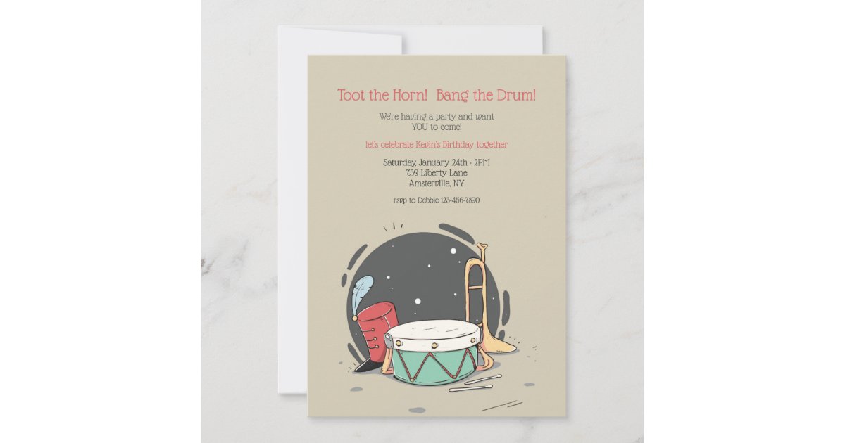 Invitación Fiesta de cumpleaños de los elementos de banda que | Zazzle.es