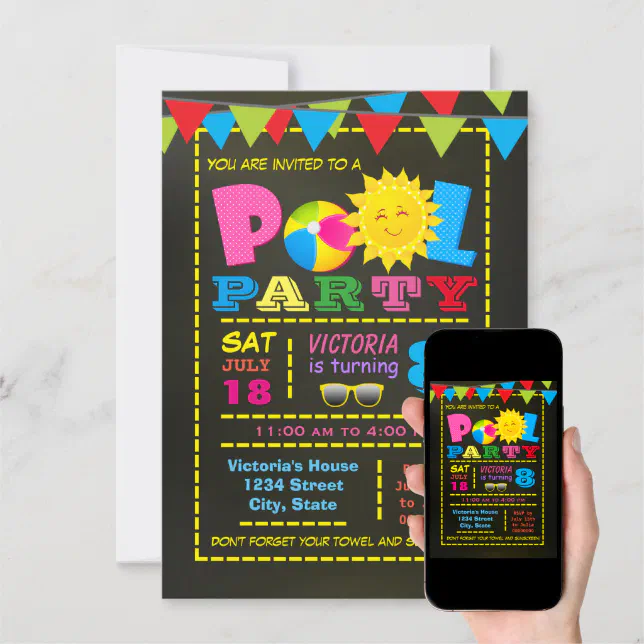 Invitación Fiesta De Cumpleaños Del Grupo De Chicas Zazzle Es
