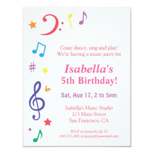 Invitaciones Notas Musicales | Zazzle.es