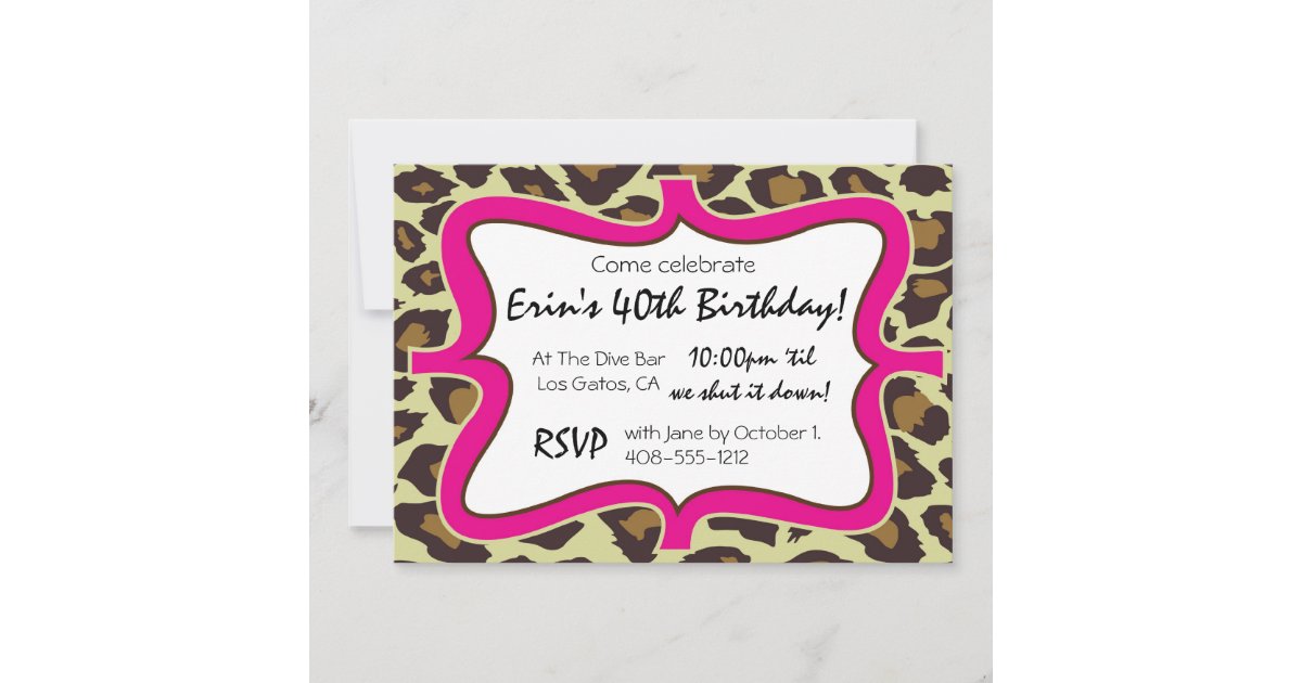 Invitación Fiesta de impresión Leopard | Zazzle.es