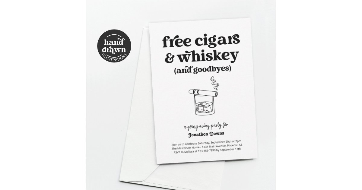 Invitación Fiesta De La Gratuidad De Los Cigarros Y Whiskey | Zazzle.es