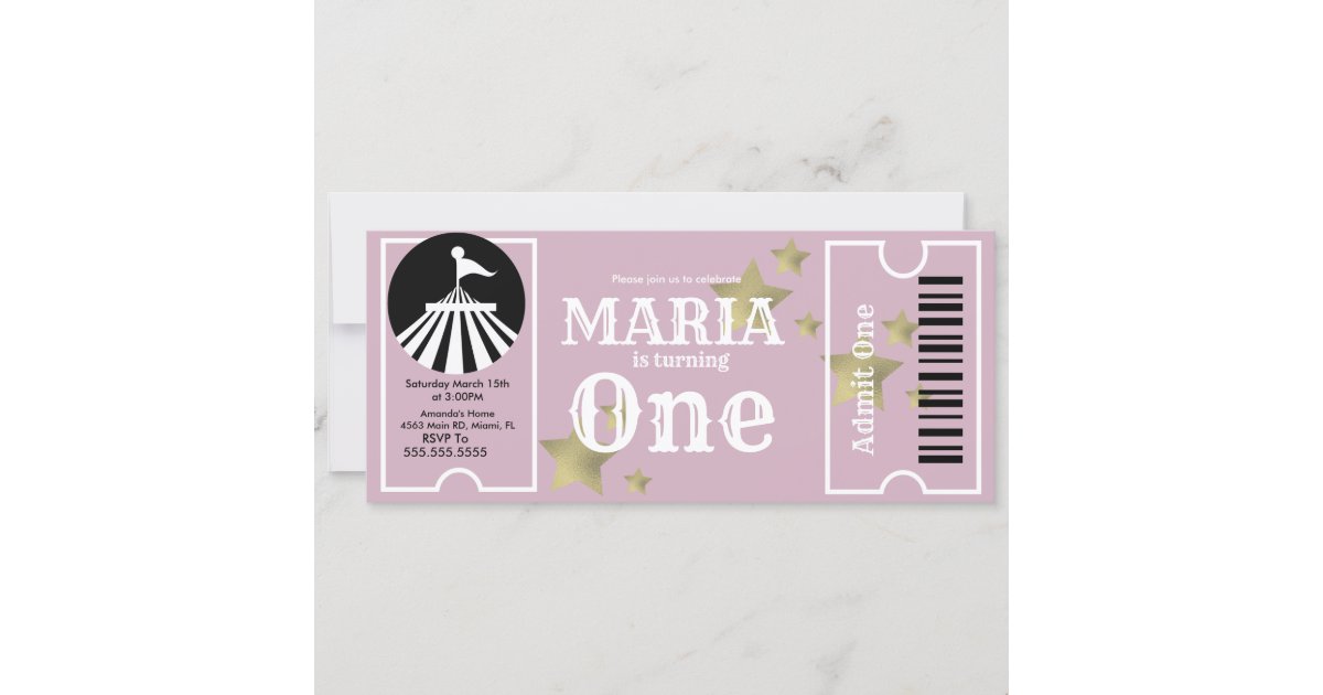 Invitación Fiesta de tickets de cumpleaños de las estrellas d | Zazzle.es